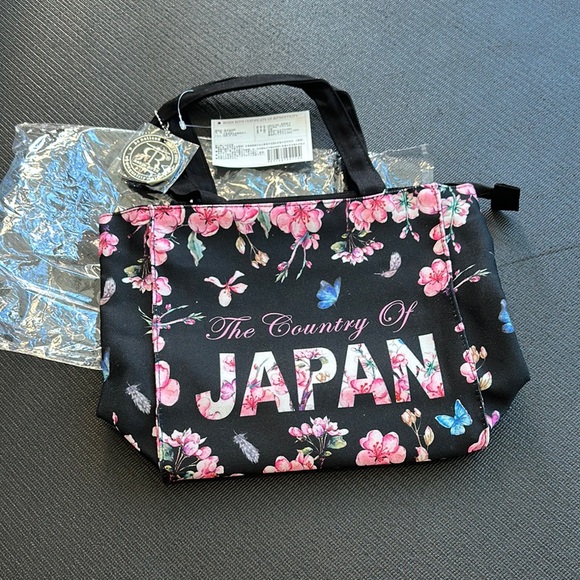 Robin Ruth | Bags | Robin Ruth Black And Pink Cherry Blossom Japan Tote ...